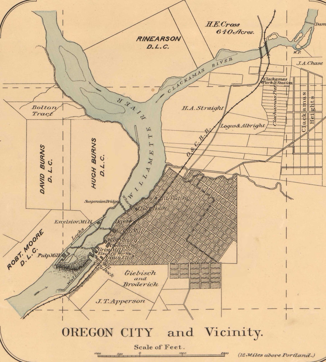 Multnomah County Oregon 1889 Old Wall Map Reprint - Etsy