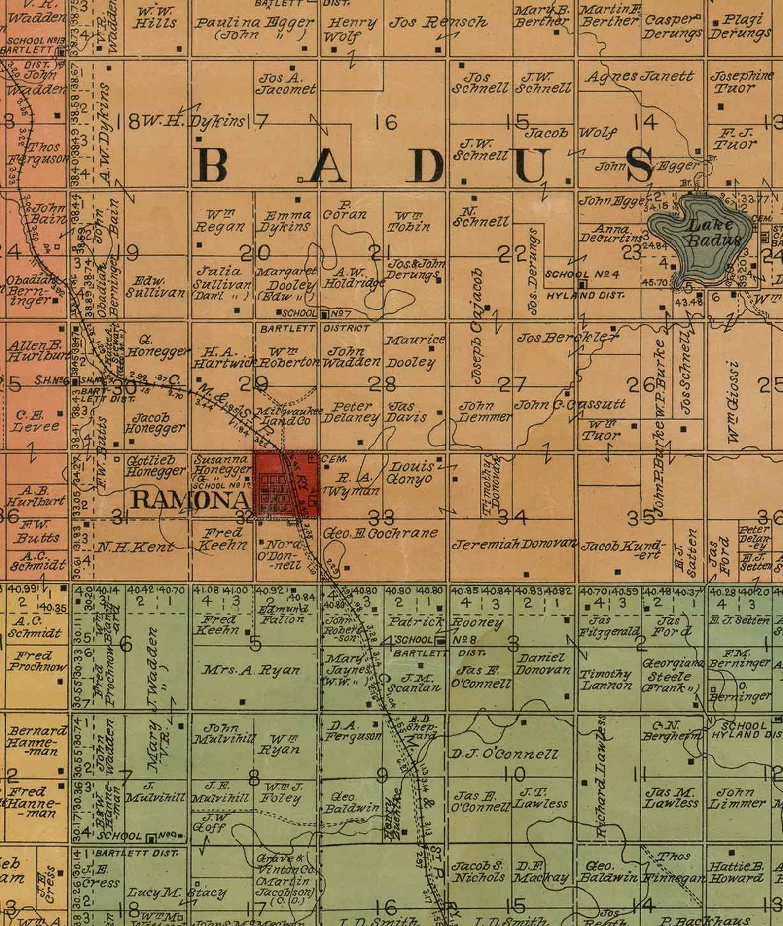 Lake County South Dakota 1899 Old Wall Map With Landowner - Etsy