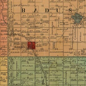 Lake County South Dakota 1899 - Old Wall Map With Landowner Names ...