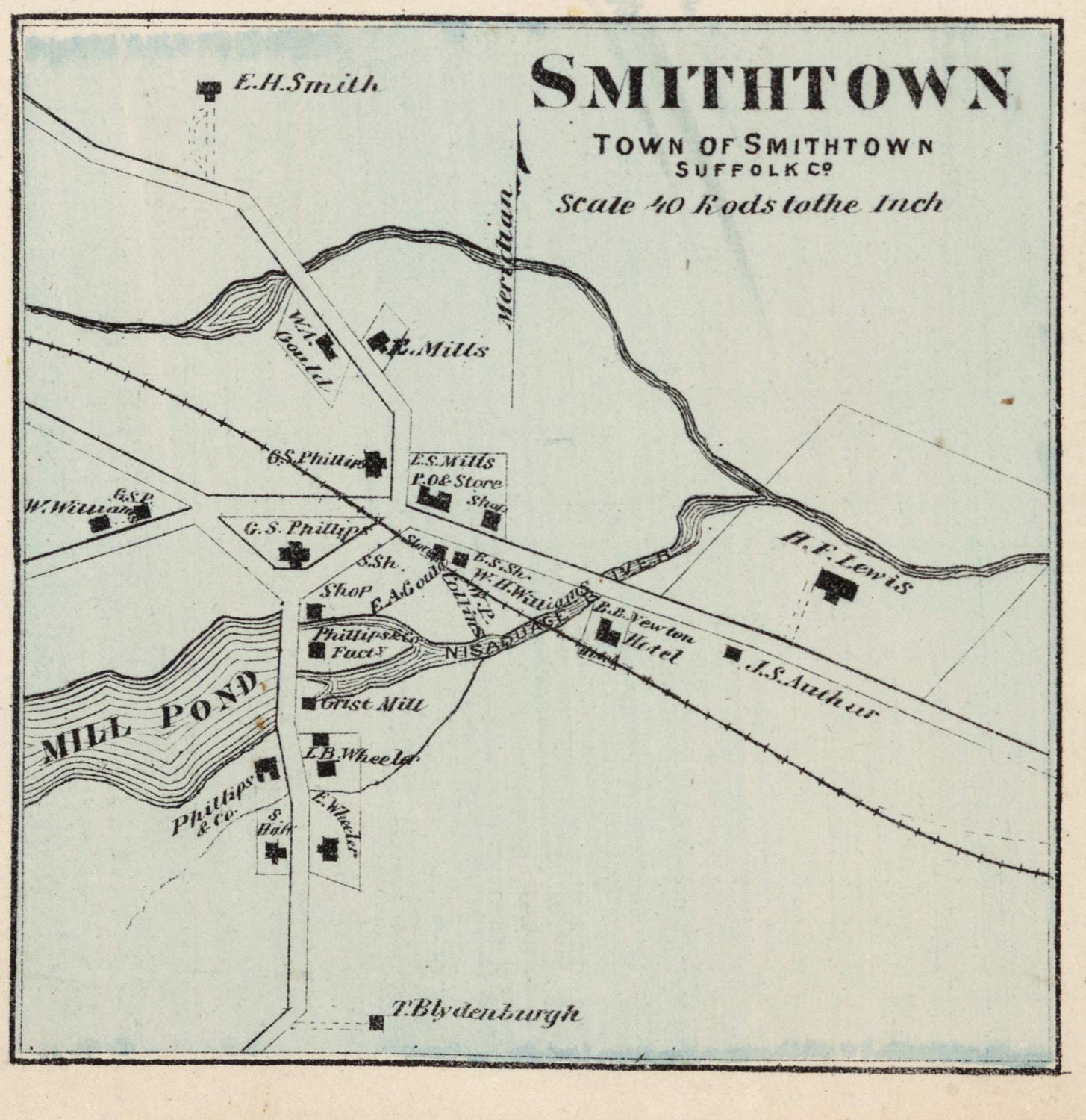 Smithtown Long Island 1873 Old Map Long Island New York With | Etsy