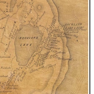 Clarkstown 1854 Old Map Homeowner Names New City Congers Rockland Lake ...