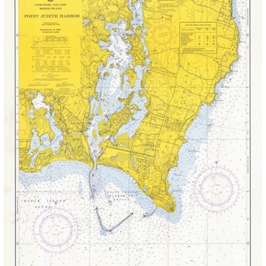Point Judith Harbor RI - 1968 Nautical Map by the USCGS - Reprint ...