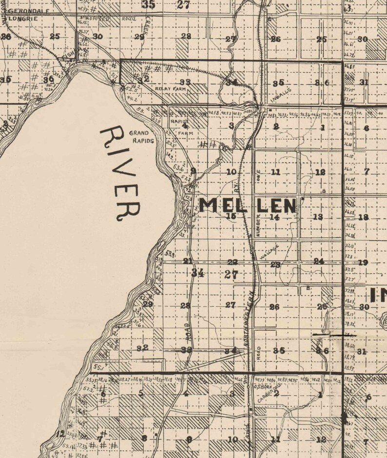 Menominee County Michigan 1898 Wall Map Reprint With - Etsy
