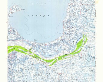 Borgne Lake Map - Etsy