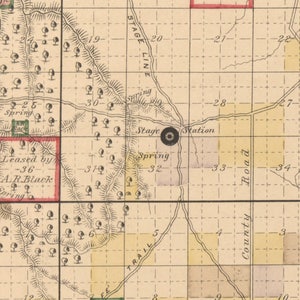 Prowers County Colorado 1889 - Old Wall Map Reprint With Landowner ...