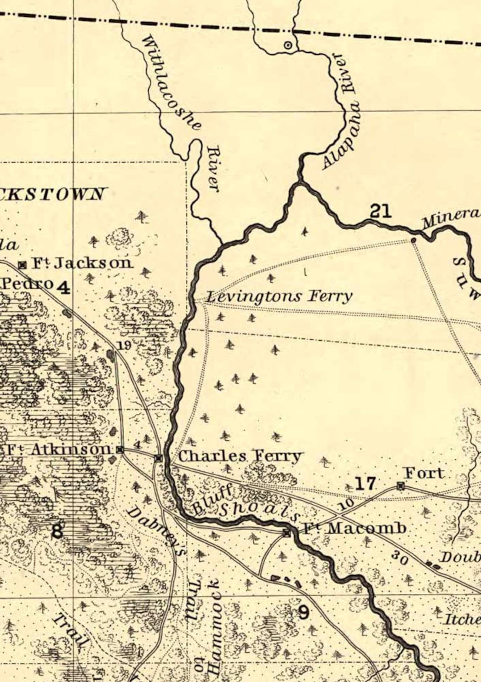 Florida 1839 State Map by Zachary Taylor Reprint - Etsy