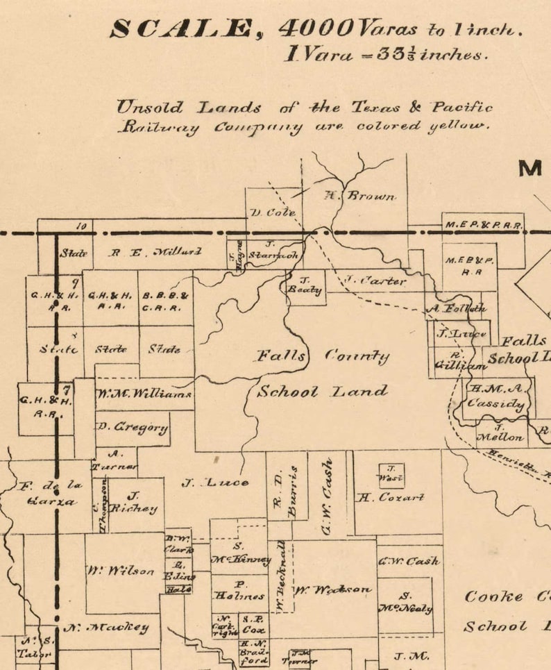 Wise County Texas 1870xb Old Wall Map Reprint With Land - Etsy