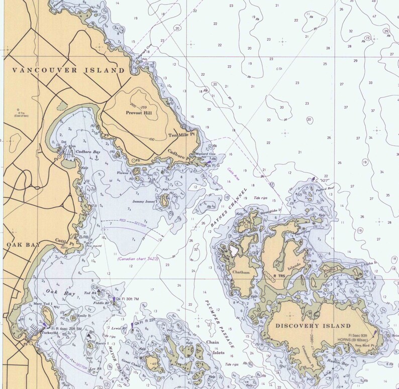 Haro Strait 1981 Nautical Map Washington Reprint PC Harbors - Etsy