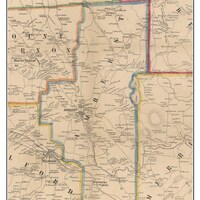 Charlotte 1857 Old Town Map With Homeowner Names Vermont Reprint ...