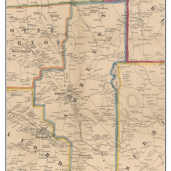 Amherst Nh Map - Etsy