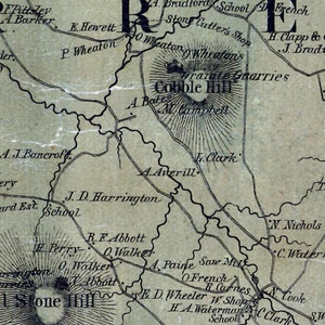 Washington County Vermont 1858 - Old Wall Map Reprint With Homeowner ...