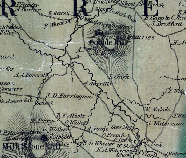 Washington County Vermont 1858 Old Wall Map Reprint with | Etsy
