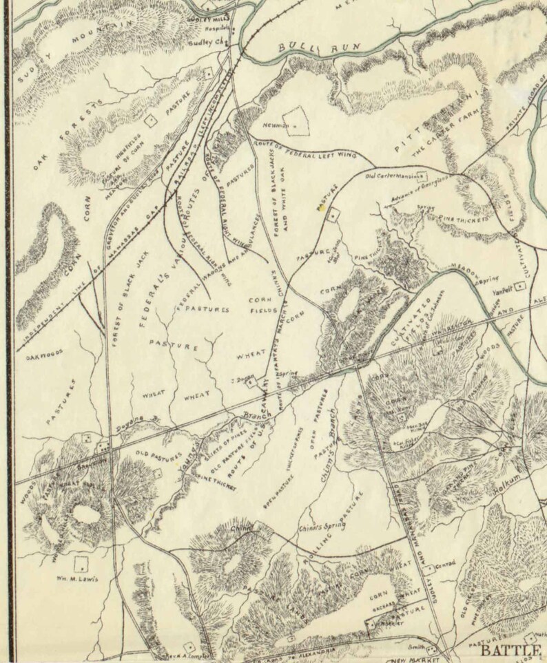 Prince William County Virginia 1901 Old Wall Map With - Etsy
