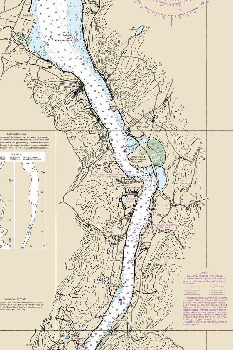 Hudson River NYC Wappinger Creek 2013 Nautical Chart - Etsy