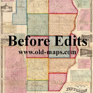 Jefferson County Ohio 1856 - Old Wall Map Reprint With Homeowner Names ...