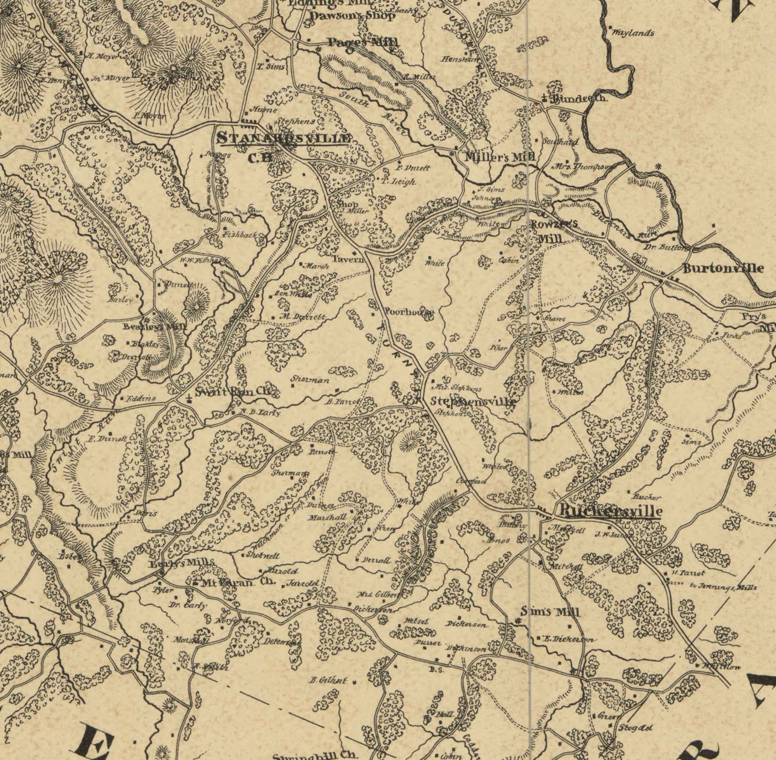 Greene County Virginia 1875 Old Wall Map With Homeowner Names - Etsy