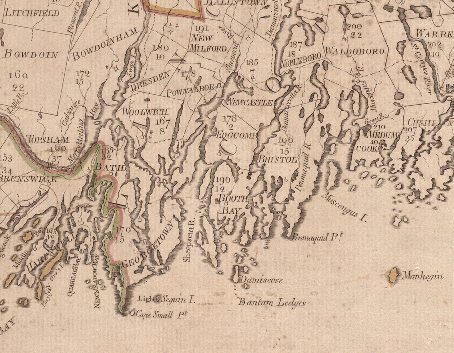 Western Maine 1802 Old Map Custom Reprint From State Map | Etsy