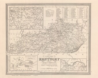 1794 Map Map of the State of Kentucky : With the Adjoining - Etsy