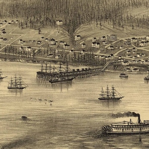 Seattle Washington Territory - 1878 E.S. Glover - Birds Eye View ...