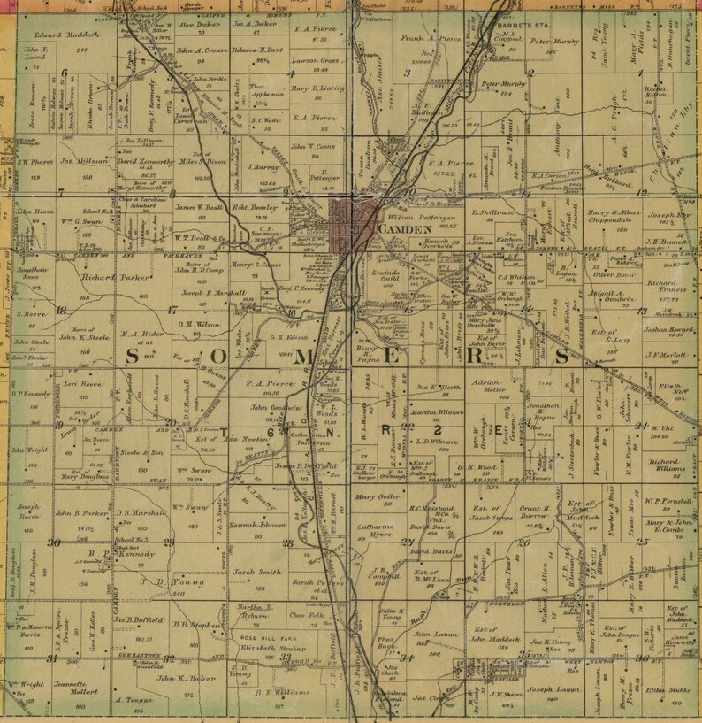 Preble County Ohio 1887 - Old Wall Map Reprint With Homeowner Names ...