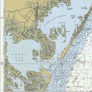 Sea Girt Light to Little Egg Inlet - 1983 Nautical Map Reprint - New ...