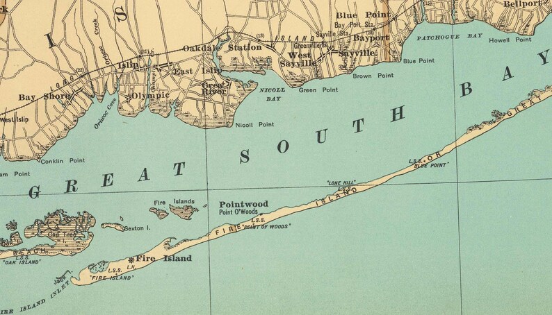 Suffolk County Long Island 1895 Map New York Reprint Bien - Etsy
