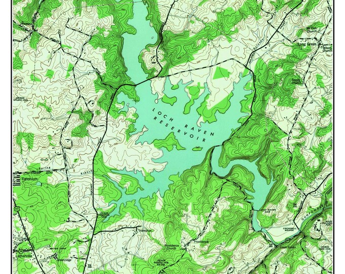 Prettyboy Reservoir 1953 Old Map Topo Custom Composite USGS - Etsy