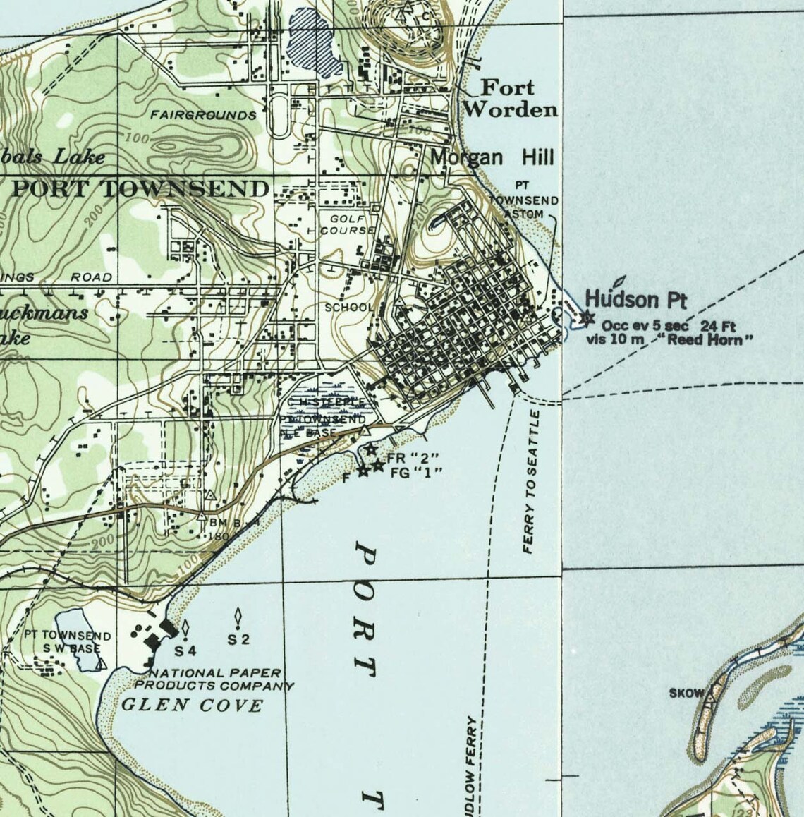 Port Townsend Ca. 1939 USGS Old Topographic Map Custom - Etsy
