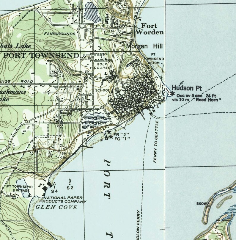 Port Townsend Ca. 1939 USGS Old Topographic Map Custom - Etsy