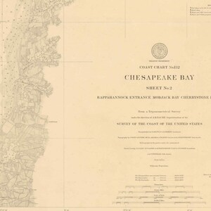 Rappahannock River Entrance - 1877 Nautical Map #2 Reprint - Chesapeake ...