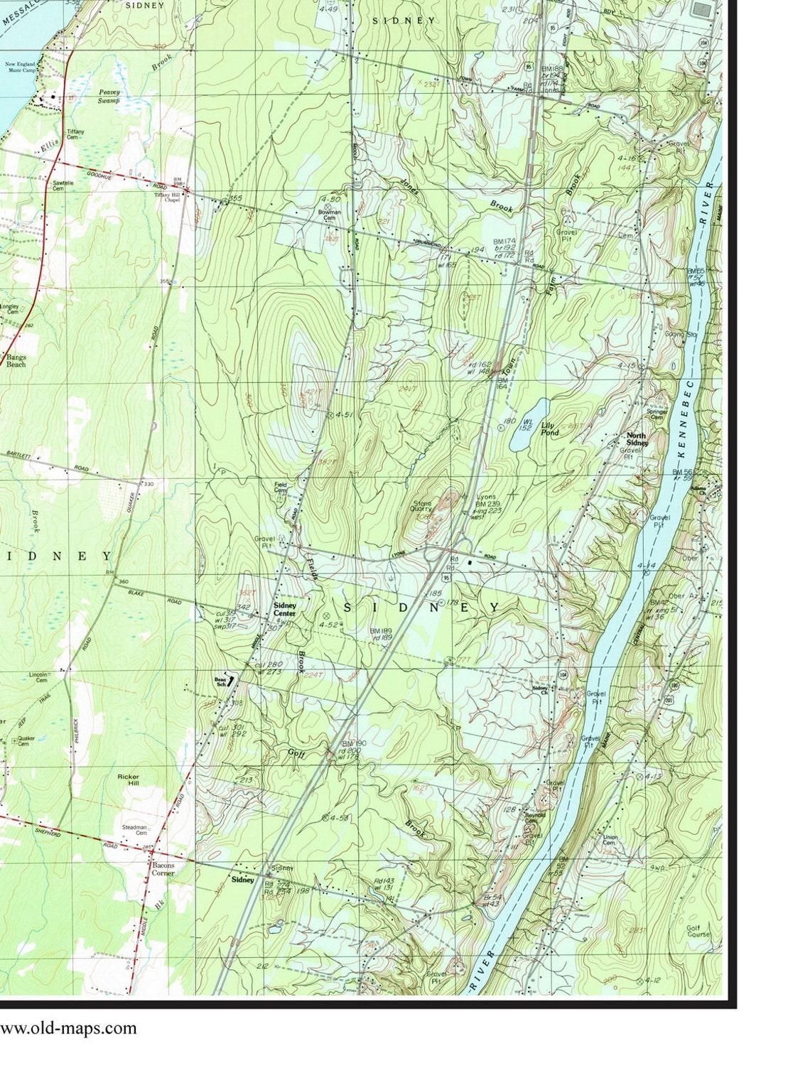 Belgrade Lakes Ca. 1982 Topographic Map USGS Custom Composite | Etsy