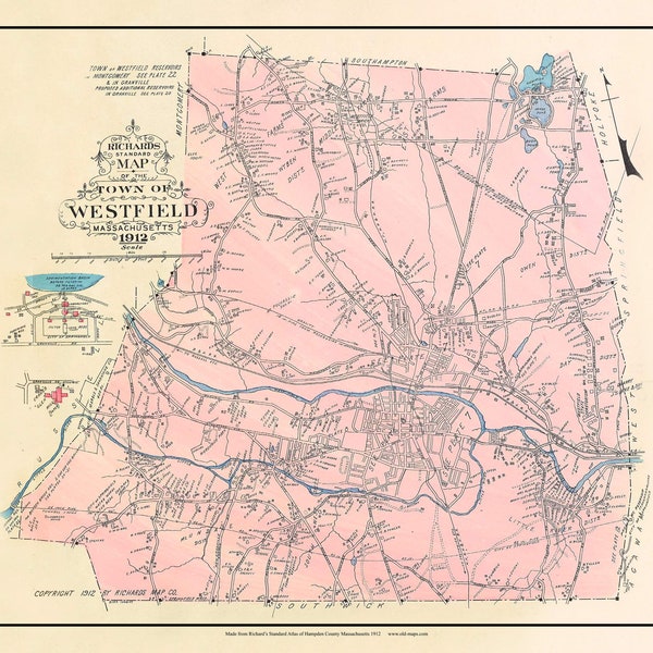 Westfield Ma Map Print - Etsy