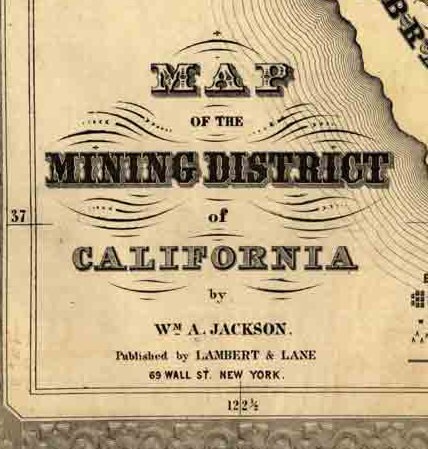 California 1851 Map Mining District Jackson Reprint State - Etsy