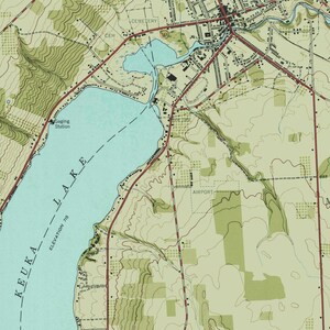 Keuka Lake - Ca. 1953 USGS Old Topographic Map Custom Composite Reprint ...