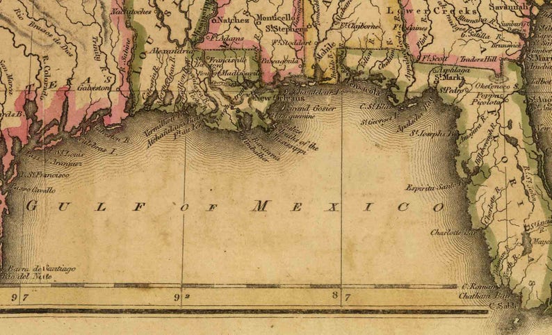 The United States of America 1820 Map USA Map Reprint Morse - Etsy