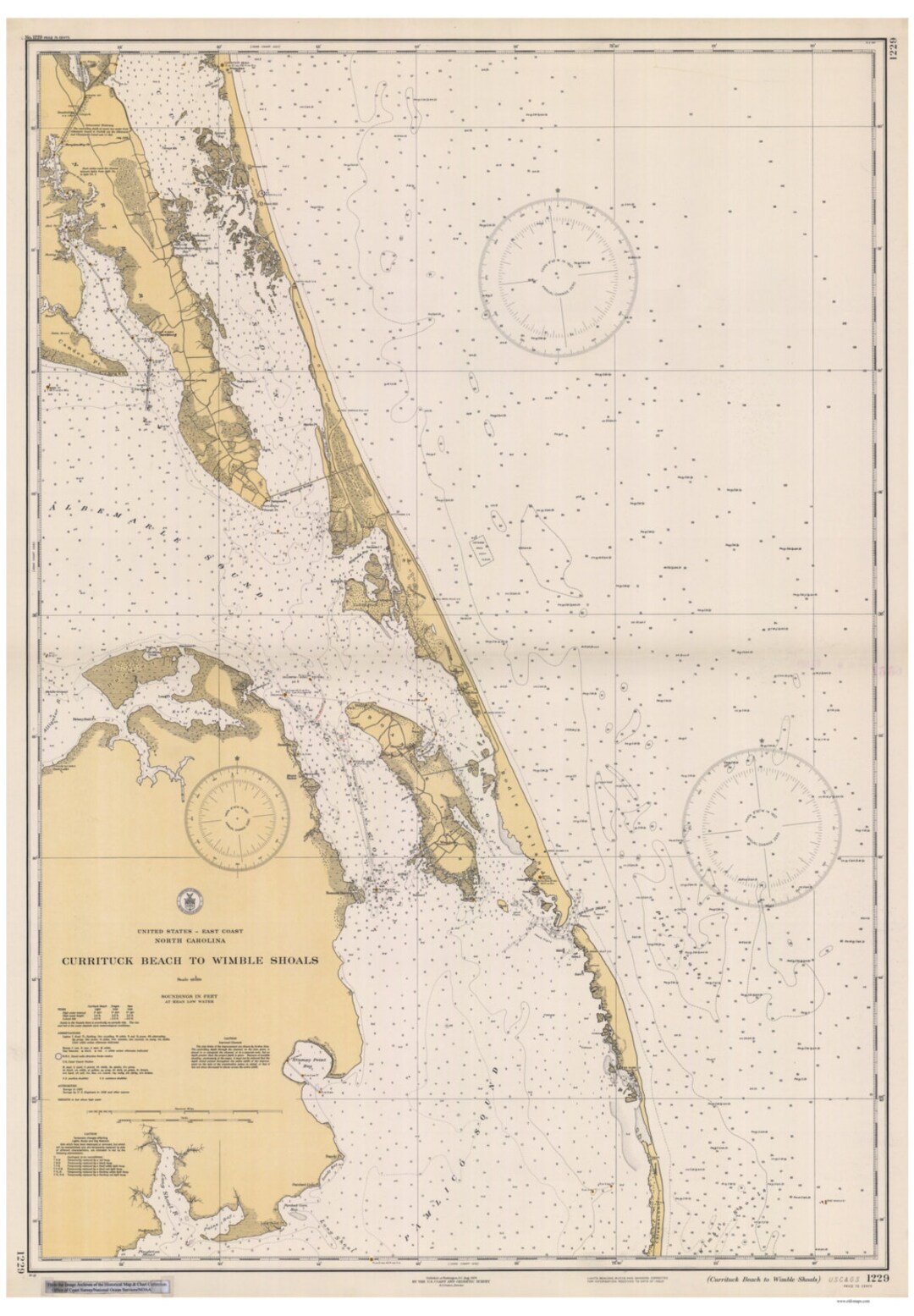 Currituck Beach to Wimble Shoals - 1936 Outer Banks Kitty Hawk Nag's ...