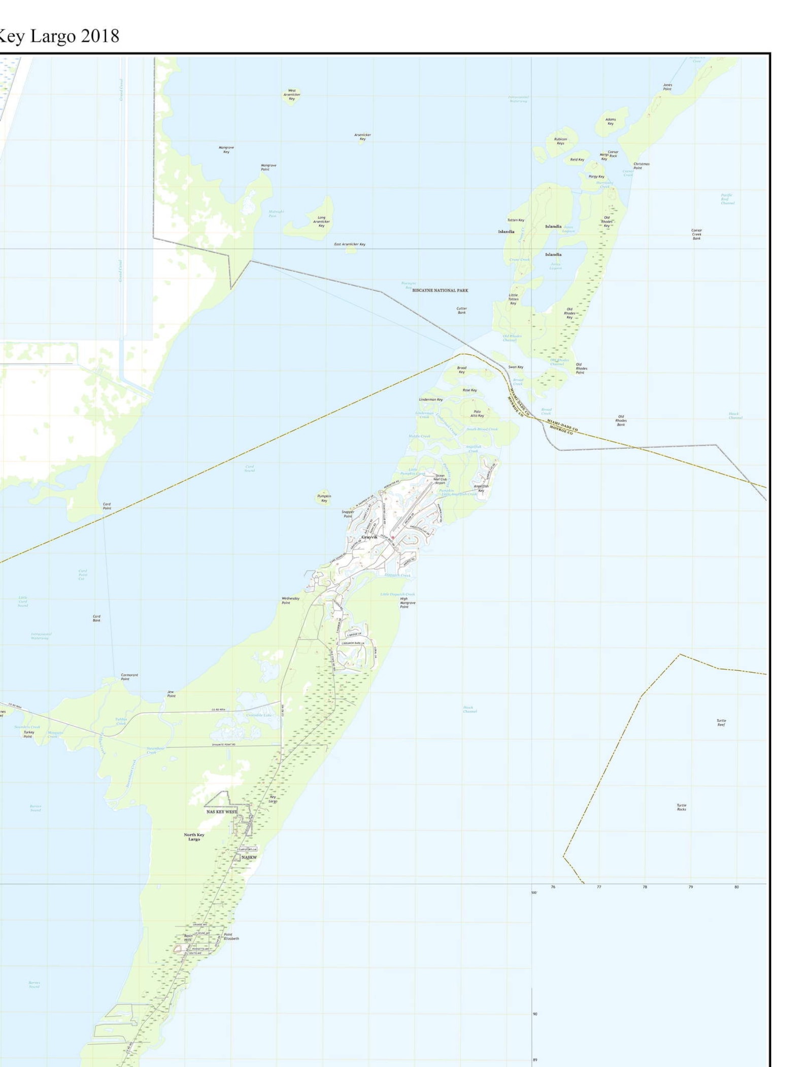 Key Largo Florida 2018 Old Topo Map A Composite Made From - Etsy
