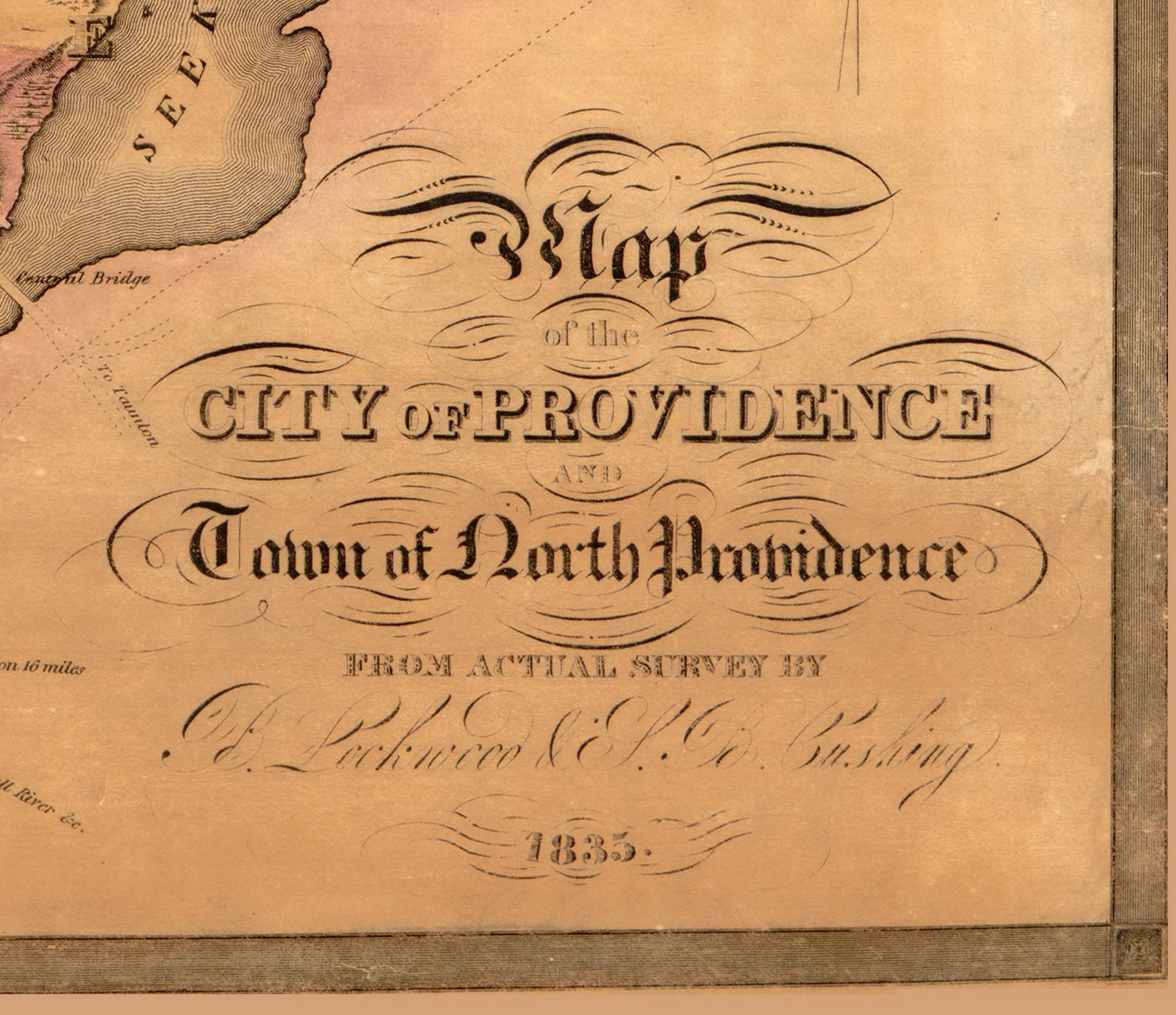 Providence 1835 Old Map Reprint RI Cities - Etsy