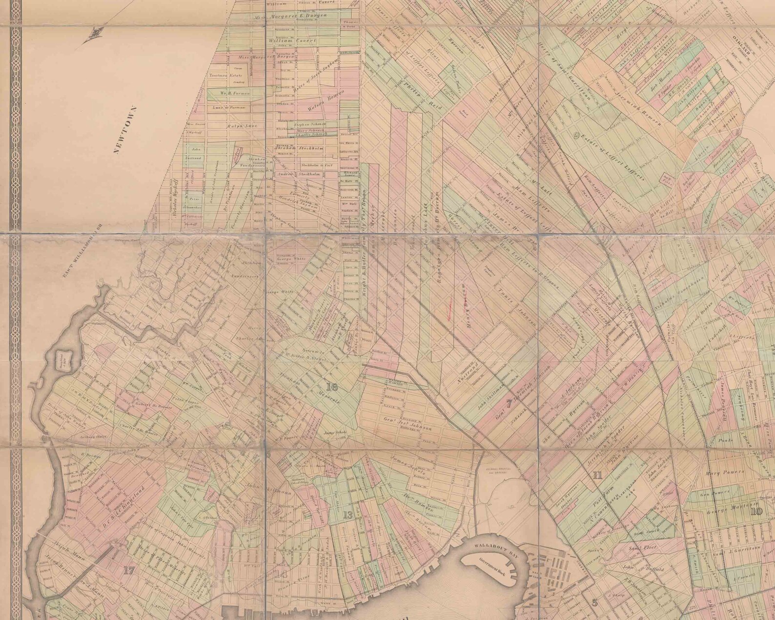 Brooklyn 1855 Old Map New York - Wall Map With House Sites and Some ...
