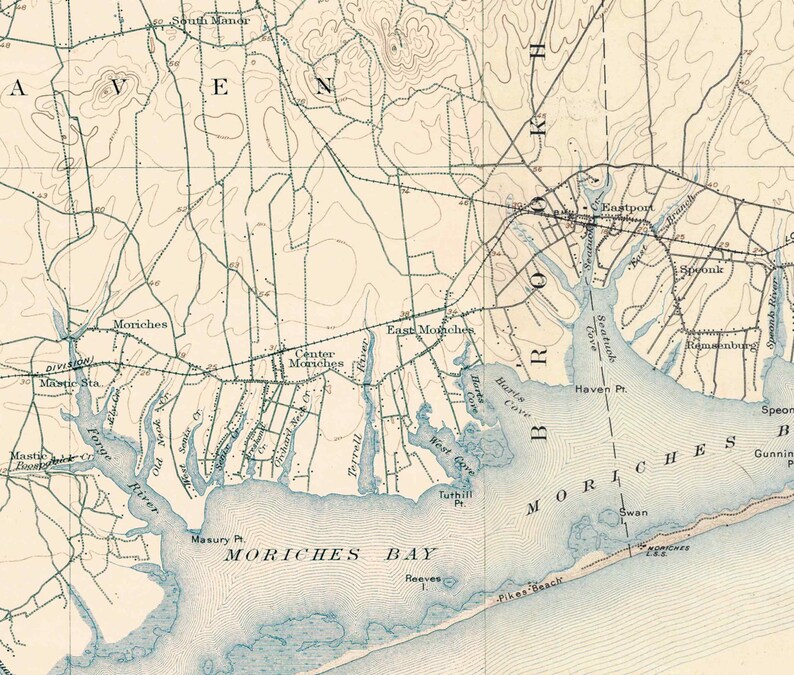 Smithtown, Islip, & Brookhaven, Long Island, New York - 1904 USGS Old ...