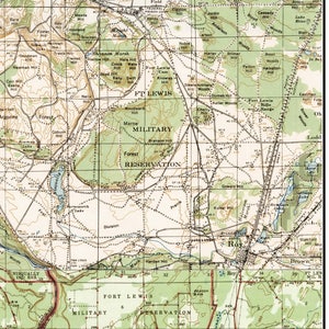 Fort Lewis - Ca. 1940 - USGS Old Topographic Map Custom Composite ...