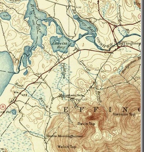 Ossipee Lake - 1928 Old Topographic Map by USGS Custom Composite ...