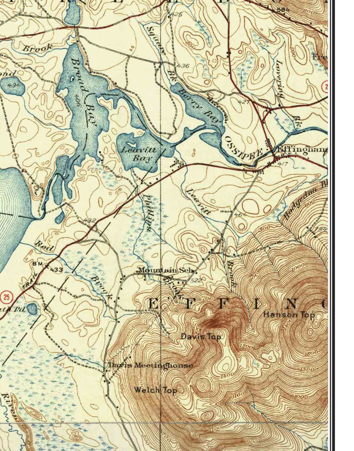 Ossipee Lake 1928 Old Topographic Map by USGS Custom - Etsy