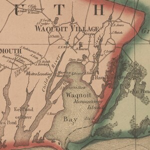 Cape Cod 1858 Map - Wall Map Reprint With Homeowner Names - Barnstable ...