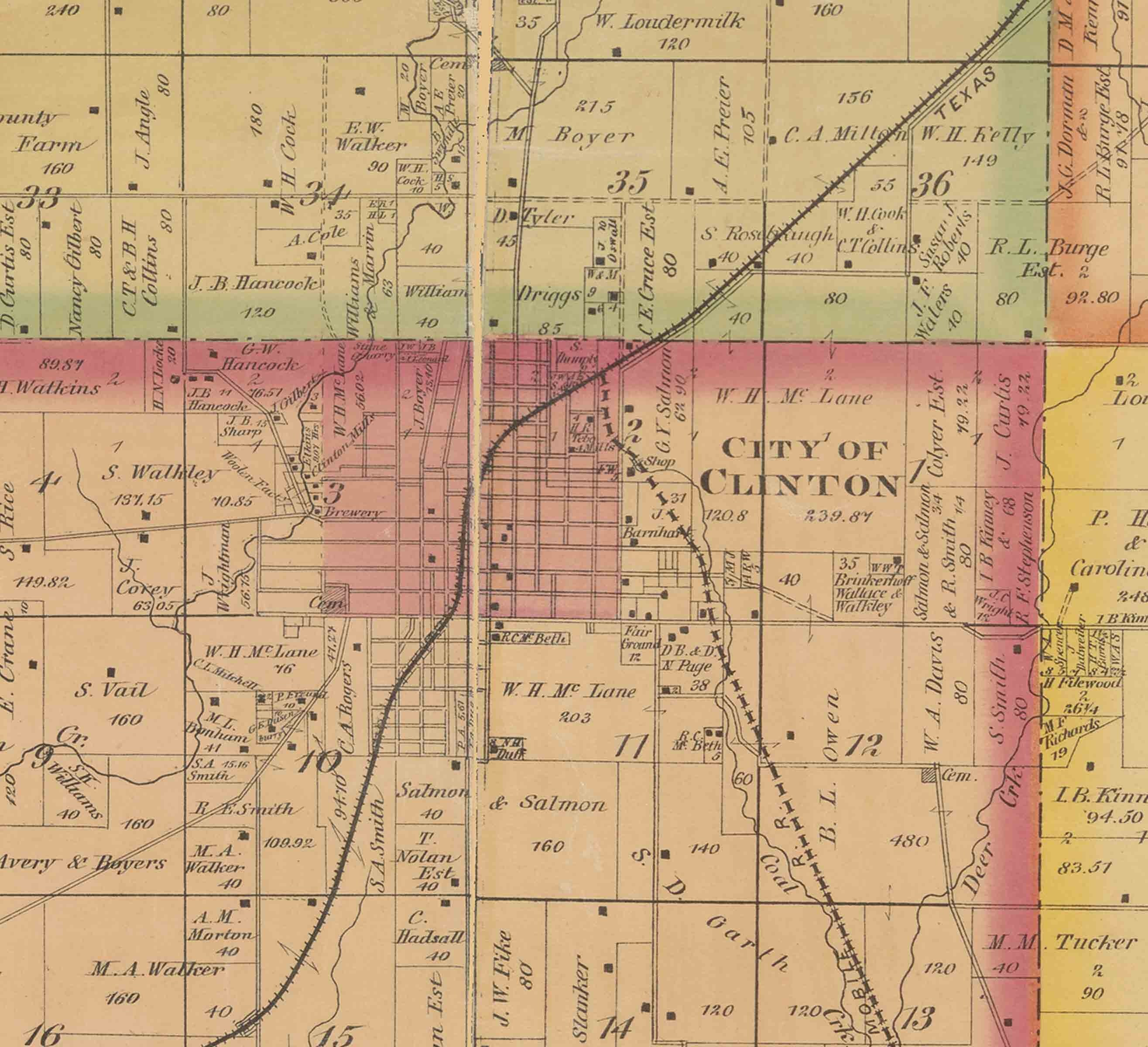 Henry County Missouri 1877 - Old Wall Map With Landowner & Homeowner ...