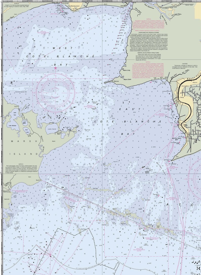 Point Au Fer & Marsh Island 2012 Nautical Old Map Reprint - Etsy
