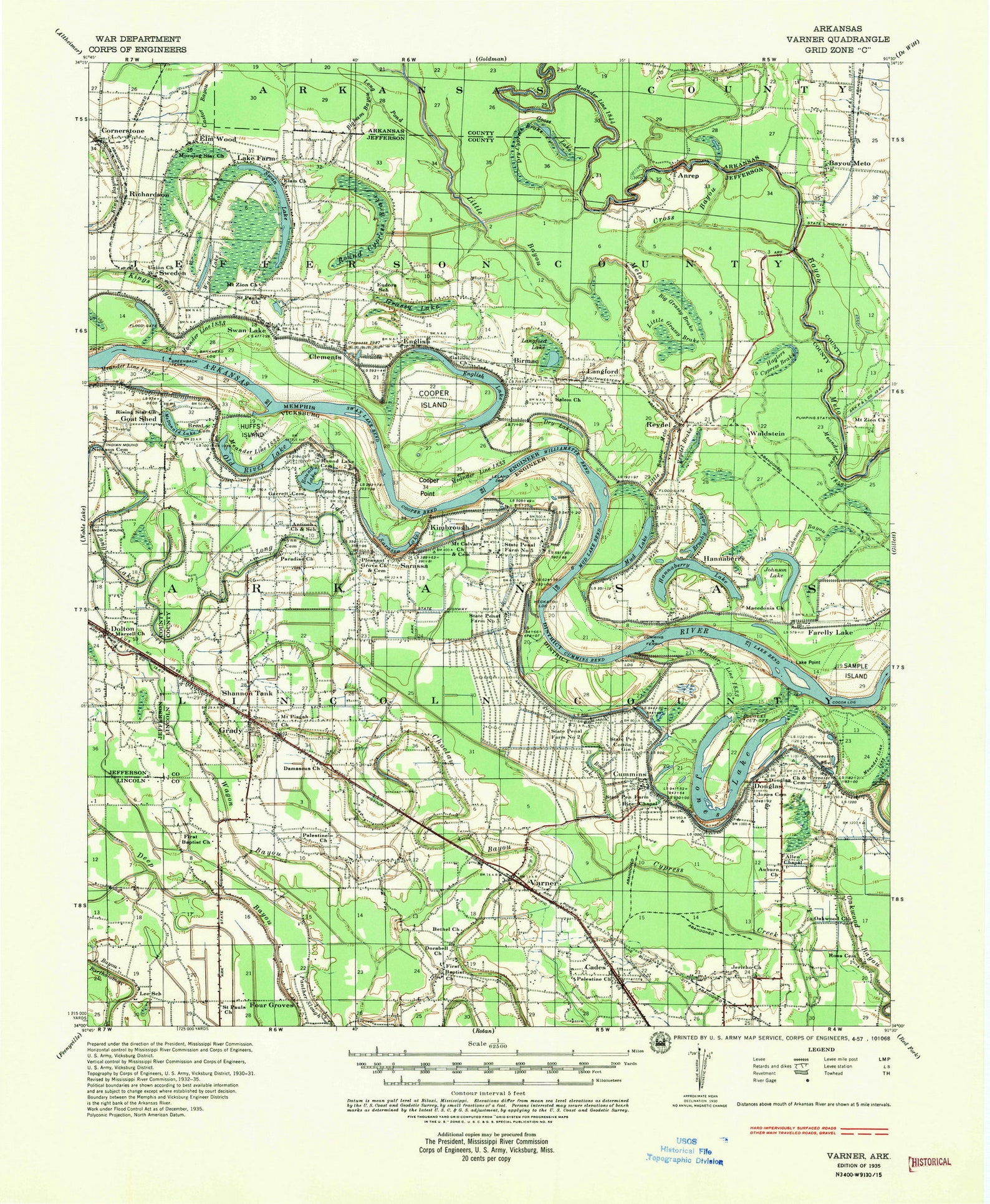 Varner 1935 1957 Old Topo Map Jones Lake Swan Lake - Etsy