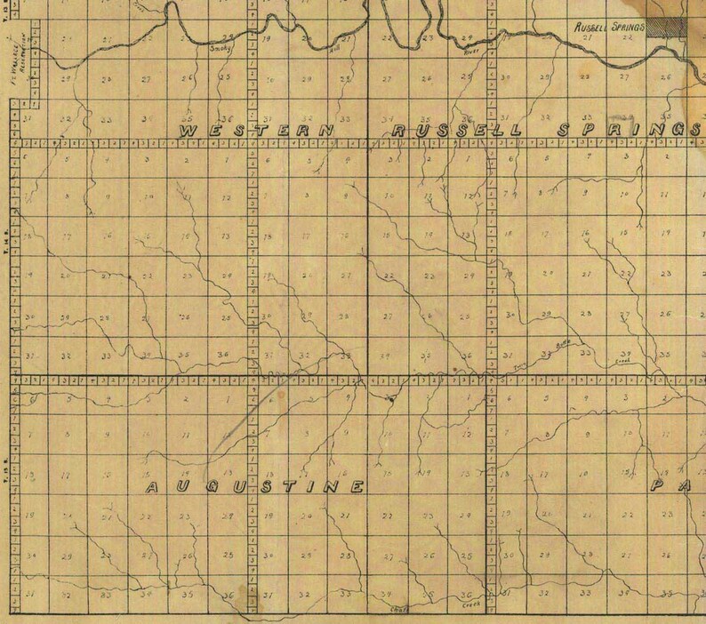 Logan County Kansas 1895 Linville Old Wall Map Reprint - Etsy