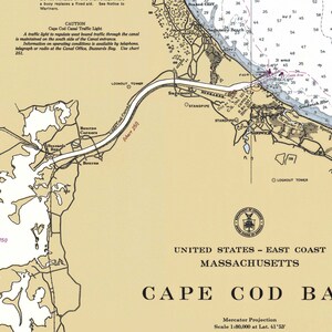 Cape Cod Bay - 1961 Nautical Map - 80000 AC Reprint Ed - Chart 1208 - Etsy