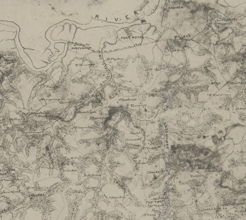 Caroline County Virginia 1860x Old Wall Map With Homeowner - Etsy